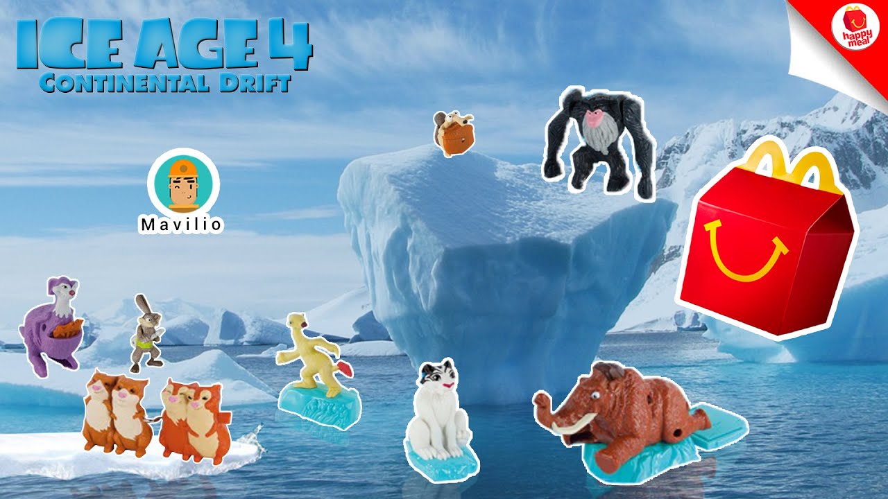 2012 Mcdonald's Ice Age 4 : Continental Drift Happy Meal Set 1-8 ...