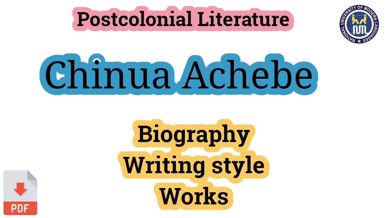 Writing style of Chinua Achebe - YouTube