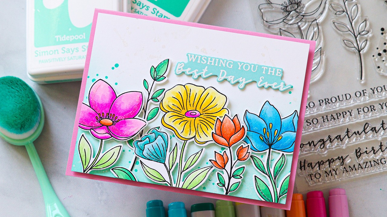 Using Stamps to Make a Border + Hero Arts' STAMPtember® Set - YouTube