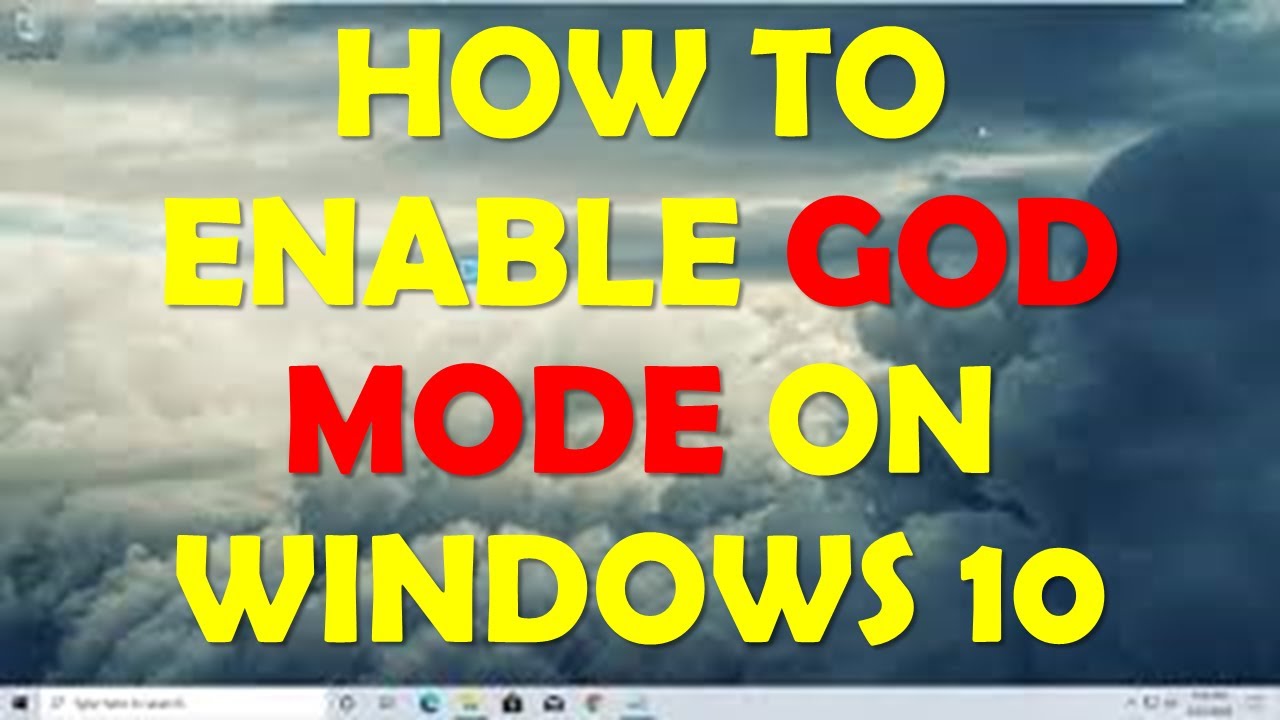 How to Enable God Mode on Windows 10 - 2020 - YouTube