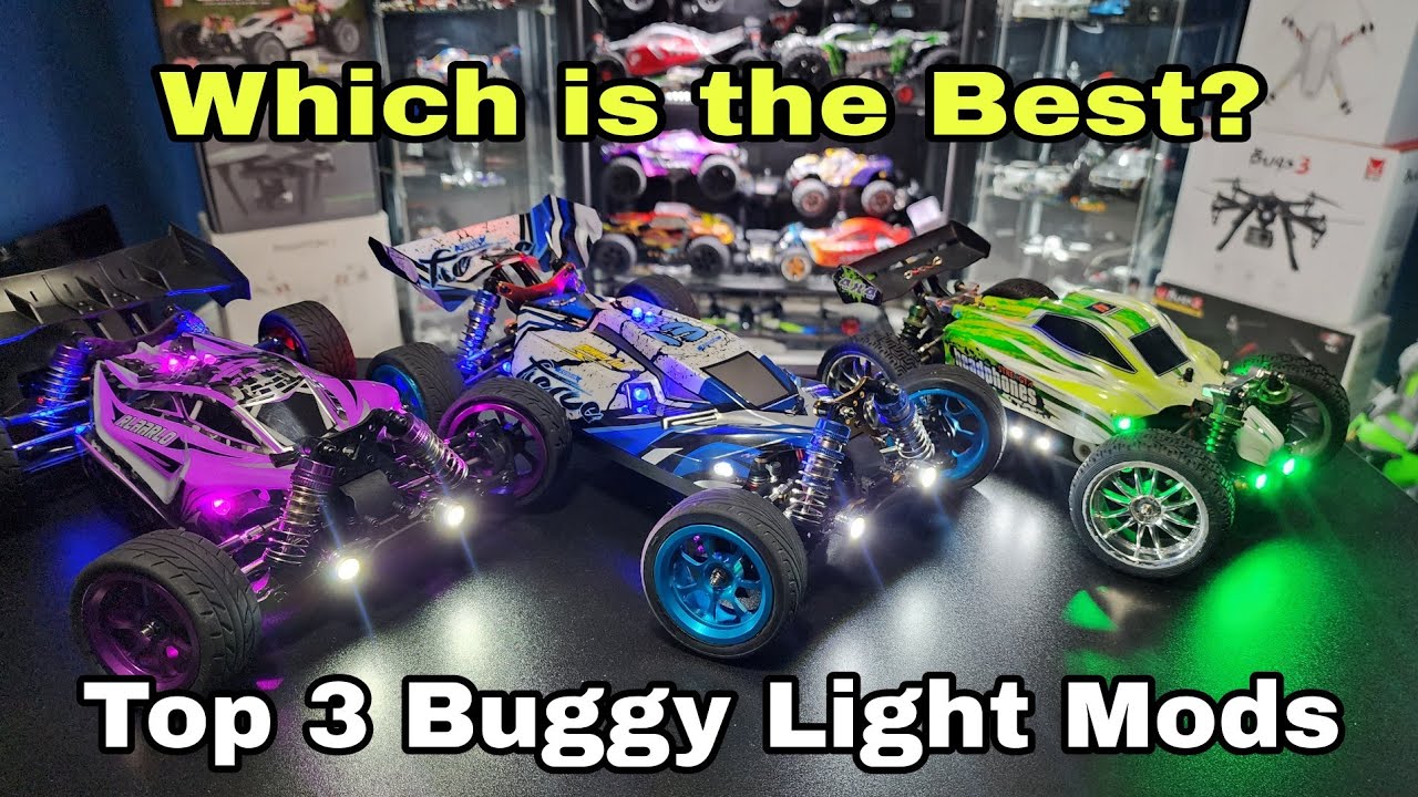 Top 3 RC Car LED light Mods! (Wltoys 124017 Buggy, Wltoys A959B Buggy ...