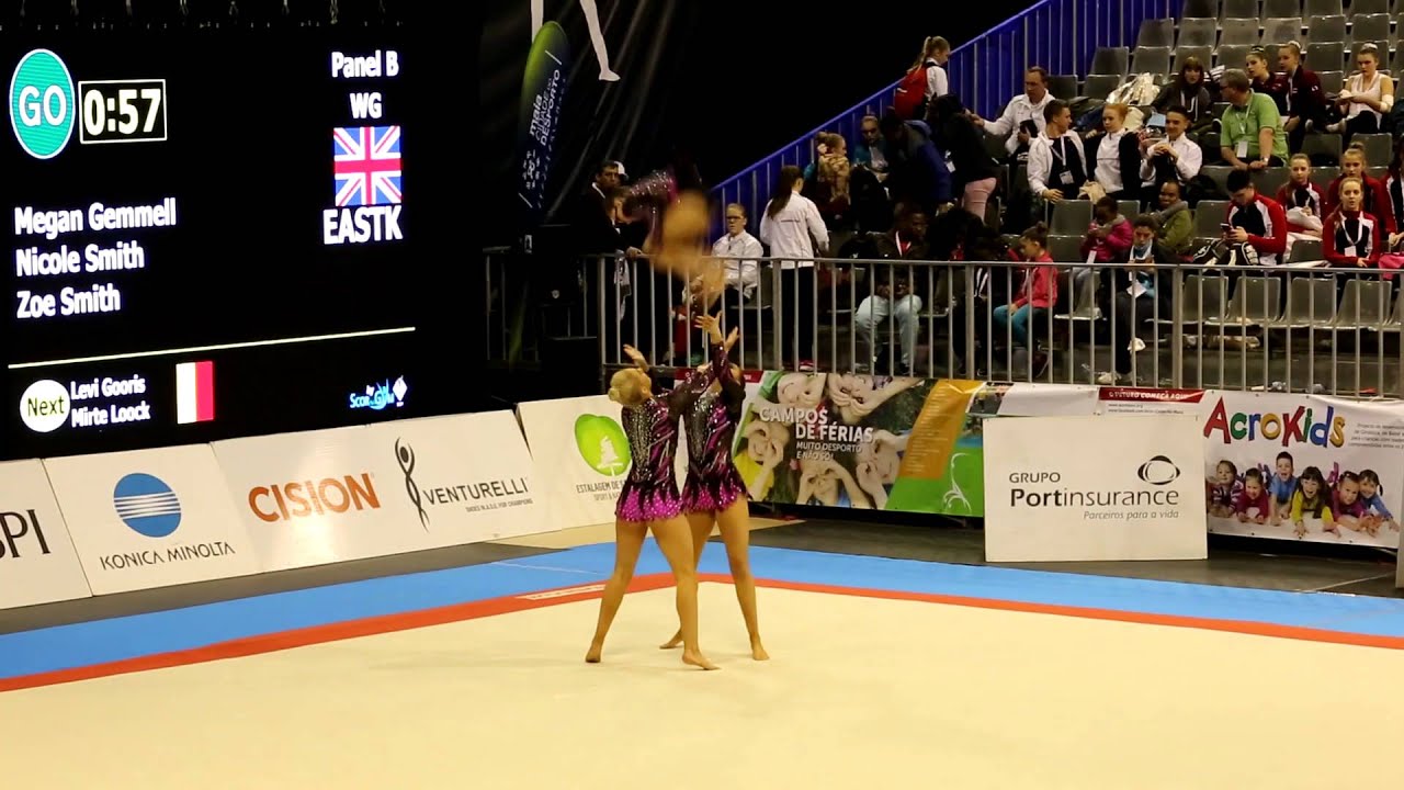 Acrobatic Gymnastics MIAC 2016 Junior W3 Dynamic GBR - YouTube