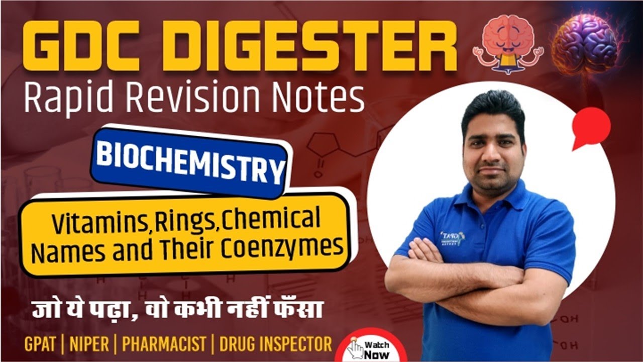 D-63 | Biochemistry- Vitamins, Rings, Chemical names & Their Coenzyme ...