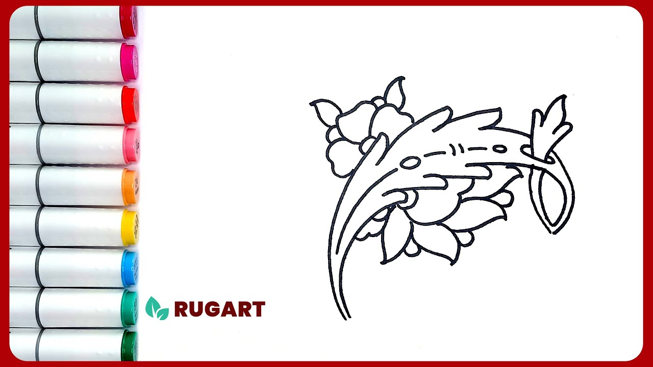 Draw and Color Abstract motif design: How to Draw an abstract flower ...