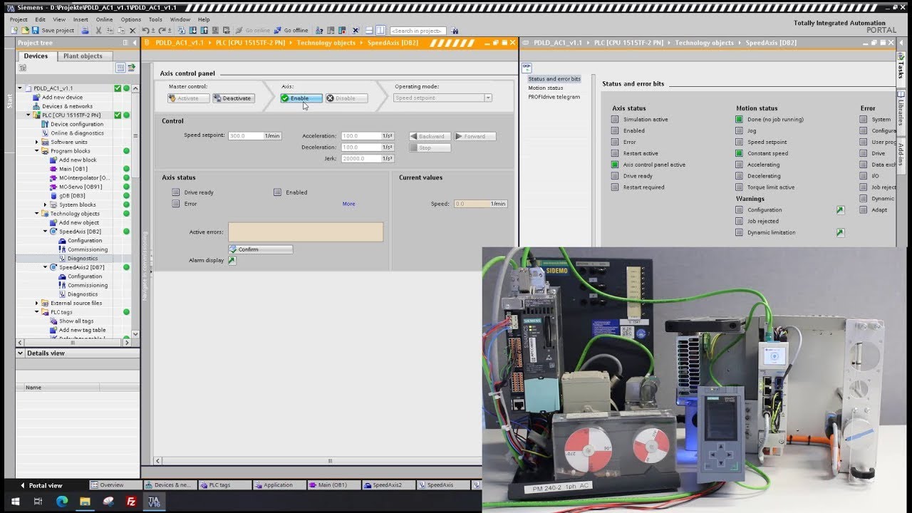 PROFIdrive – Live Demo for Application Class 1 - YouTube