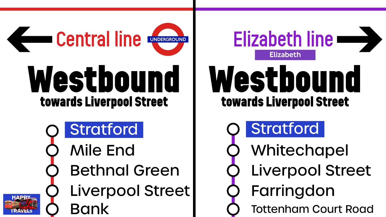 Westbound Central & Elizabeth Lines at Stratford (09/01/25) - YouTube