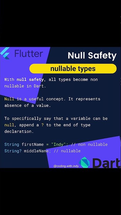 null safety and nullable types in Dart and Flutter #shorts - YouTube