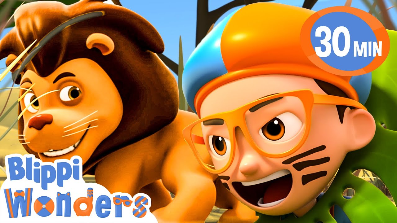 A Lions Roar | Blippi Wonders Fun Cartoons | Moonbug Kids Cartoon ...