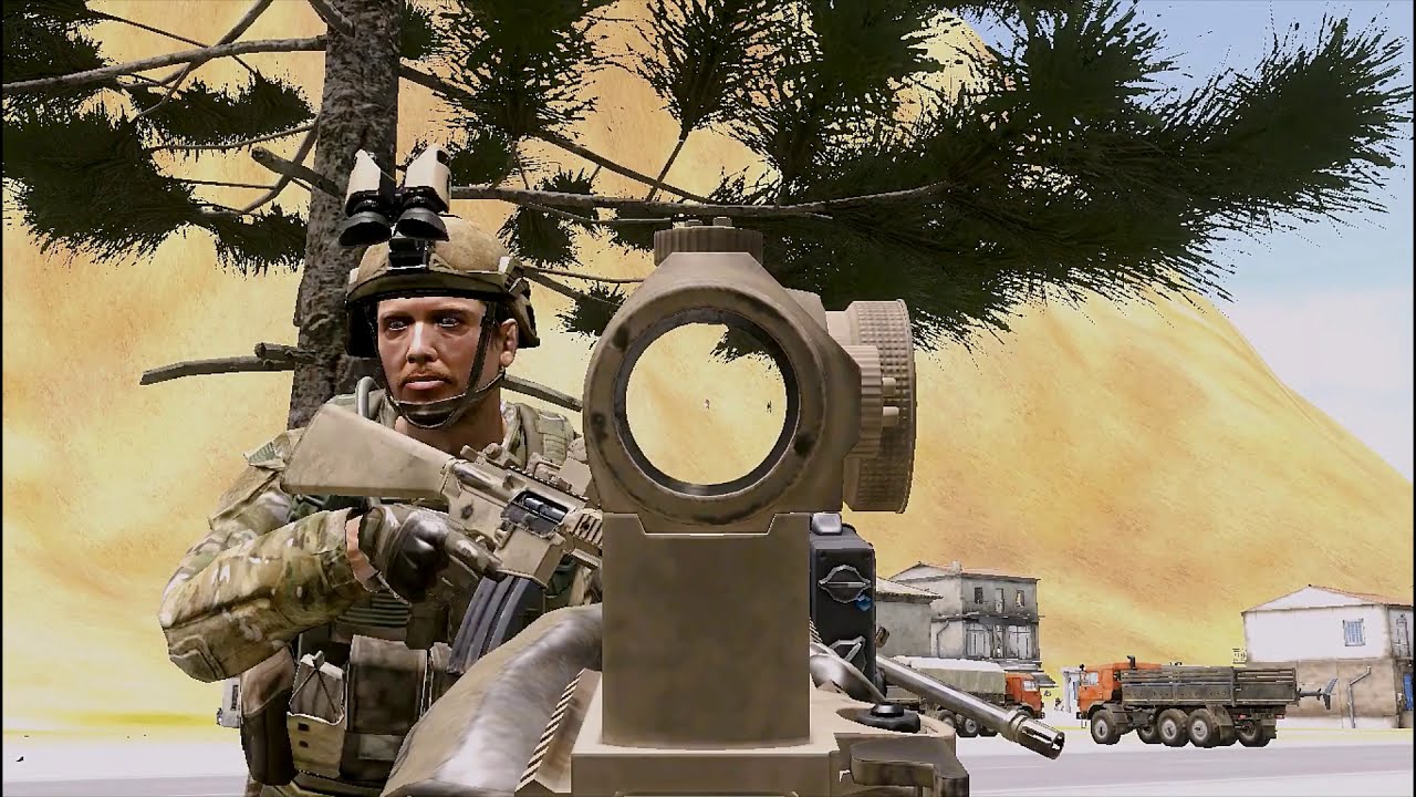 Squad Advanced Marksman Rifle (SAM-R) takes Taliban HQ ARMA 3 - YouTube