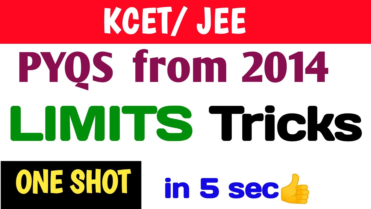 kcet shortcut tricks on limits most important / kcet pyqs solved / ntd ...