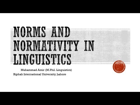 Norms and normativity in Linguistics norms in language norms in ...