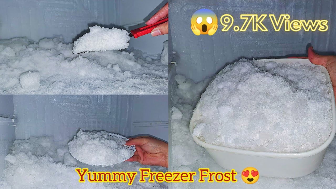 FULL DEEP FREEZER Frost Scraping, Collecting and Eating ️ « ICE ASMR # ...