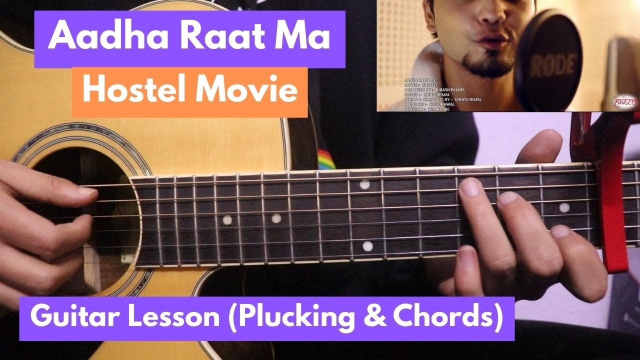 CHUROT (ADHA RAAT MA) - CHINTU | Guitar Lesson | Plucking & Chords ...