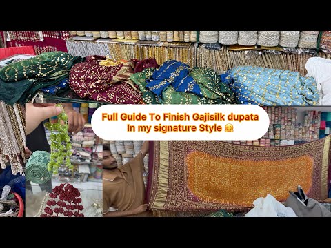 Full video How I Finish My GajiSilk Duppatta Signature Style 🤗 Beautiful Tassels And Matchings 