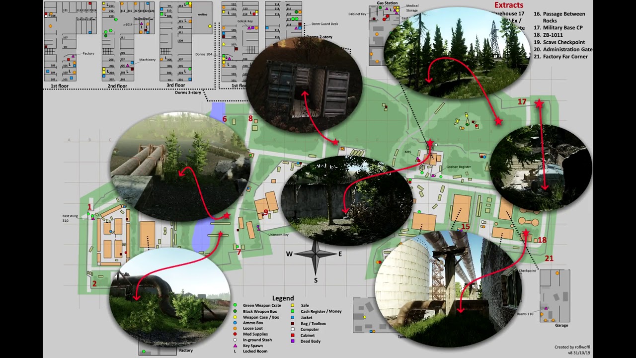 Hidden stashes in Customs - Escape from Tarkov - YouTube