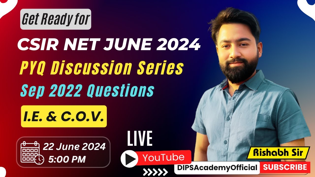 CSIR NET Maths PYQ Discussion Series | IE & COV by Rishabh Sir | CSIR ...