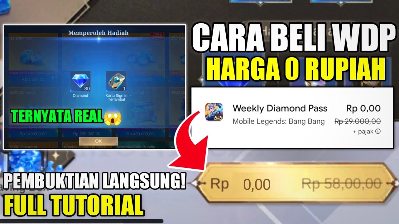 CARA BELI WEEKLY DIAMOND PASS 0 RUPIAH MOBILE LEGENDS 2025! CARA BELI ...