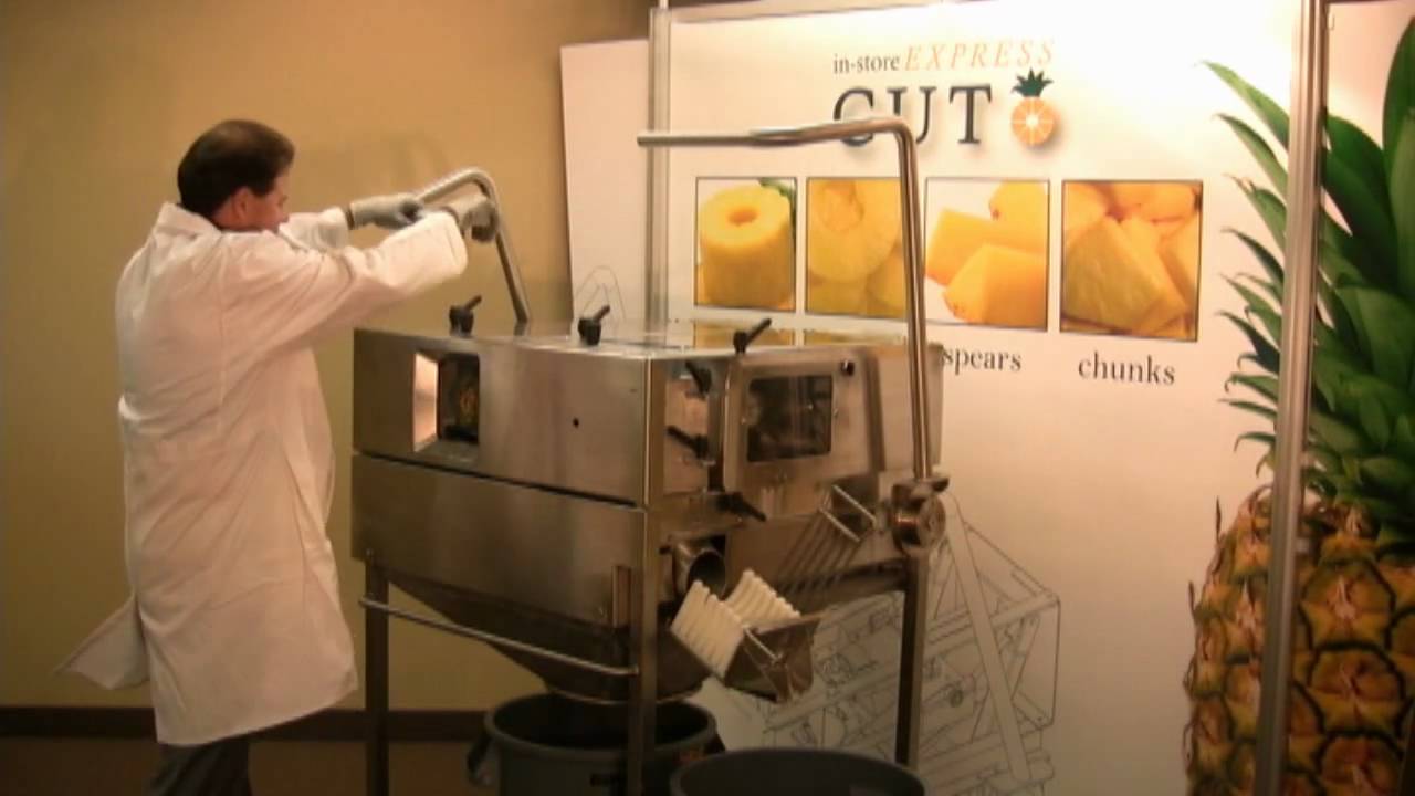 Pineapple Coring Peeling Machine - Slicing Rings - YouTube