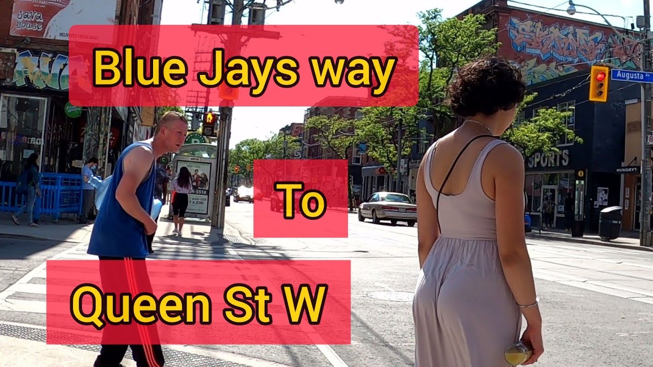 Downtown Toronto, walking from Blue Jays way to Queen St W - YouTube
