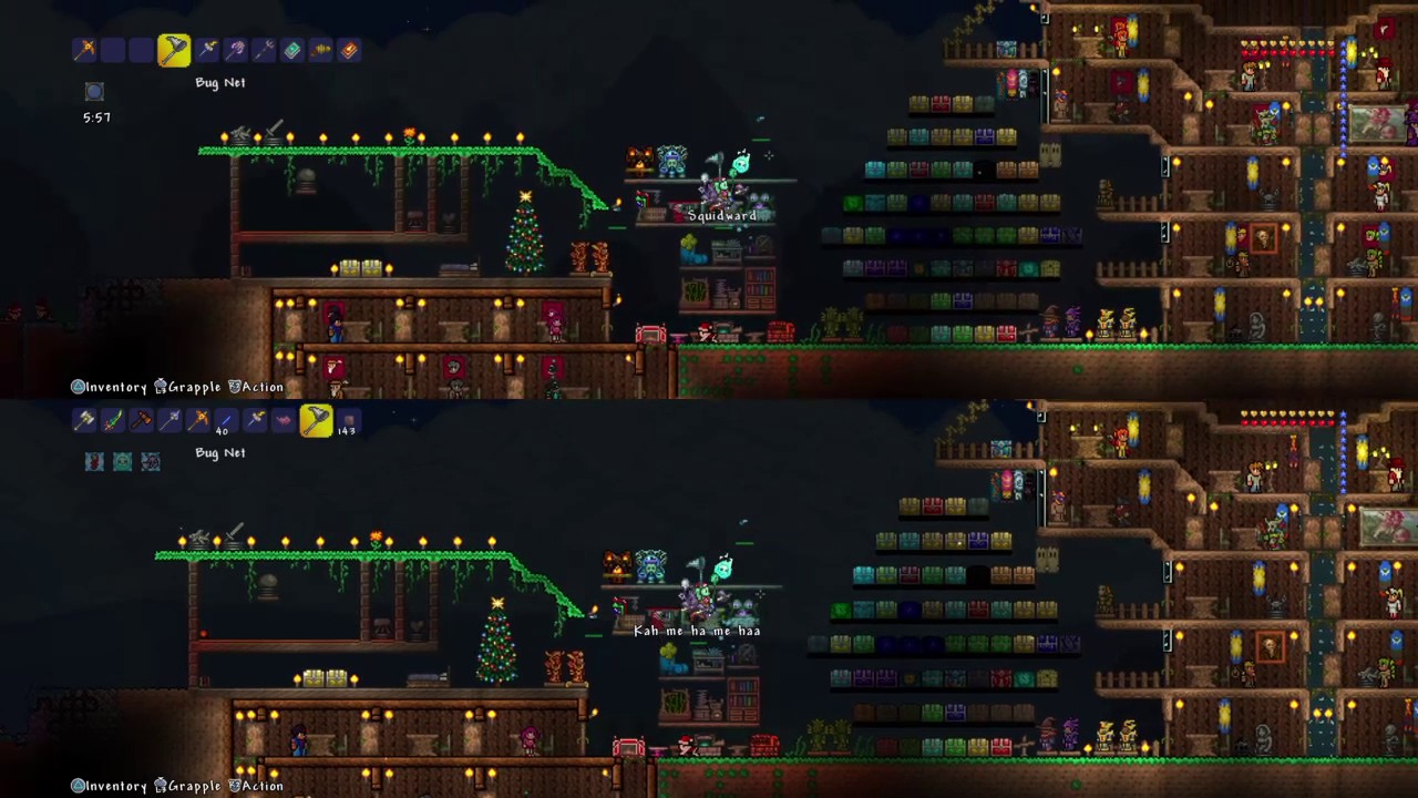 Terraria splitscreen gameplay part 12... Truffle worm farming and ...