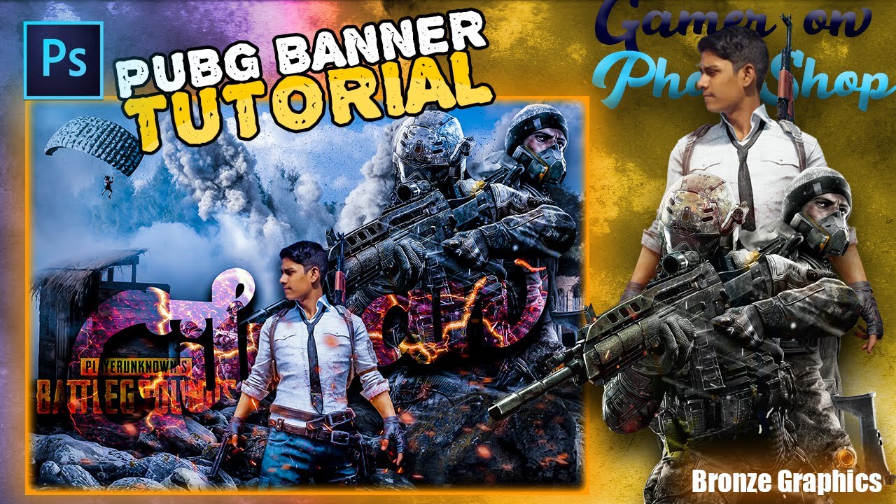 Gamer on Photoshop EP: 01 PUBG Banner Design | PhotoShop Tutorial - YouTube