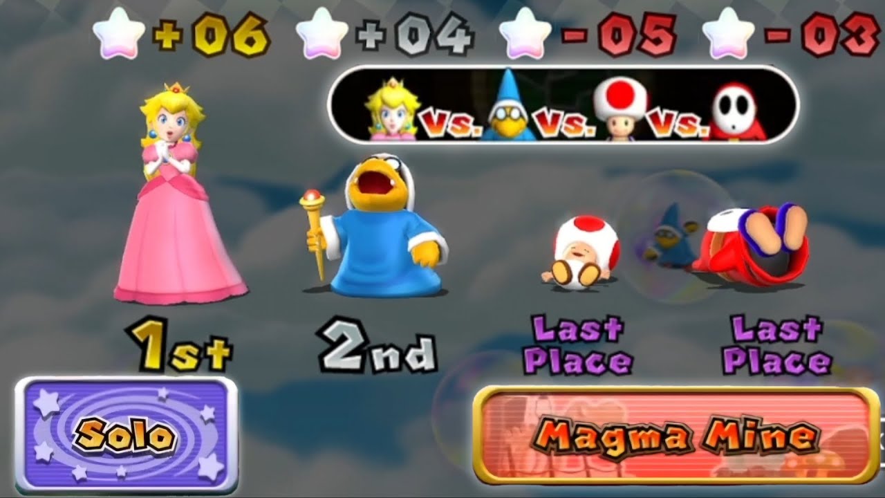 Mario Party 9 - Solo Mode - Peach vs MagiKoopa vs Toad vs Shy Guy ...