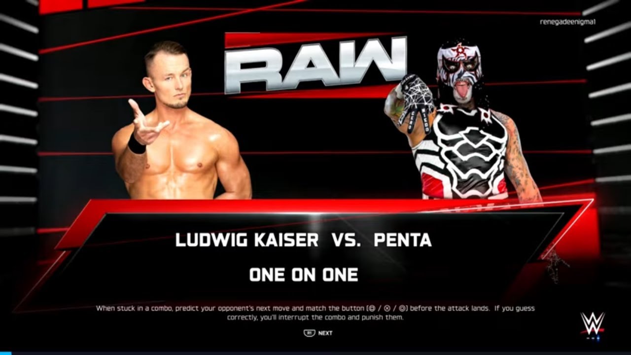 WWE Monday Night Raw Penta vs Ludwig Kaiser - YouTube