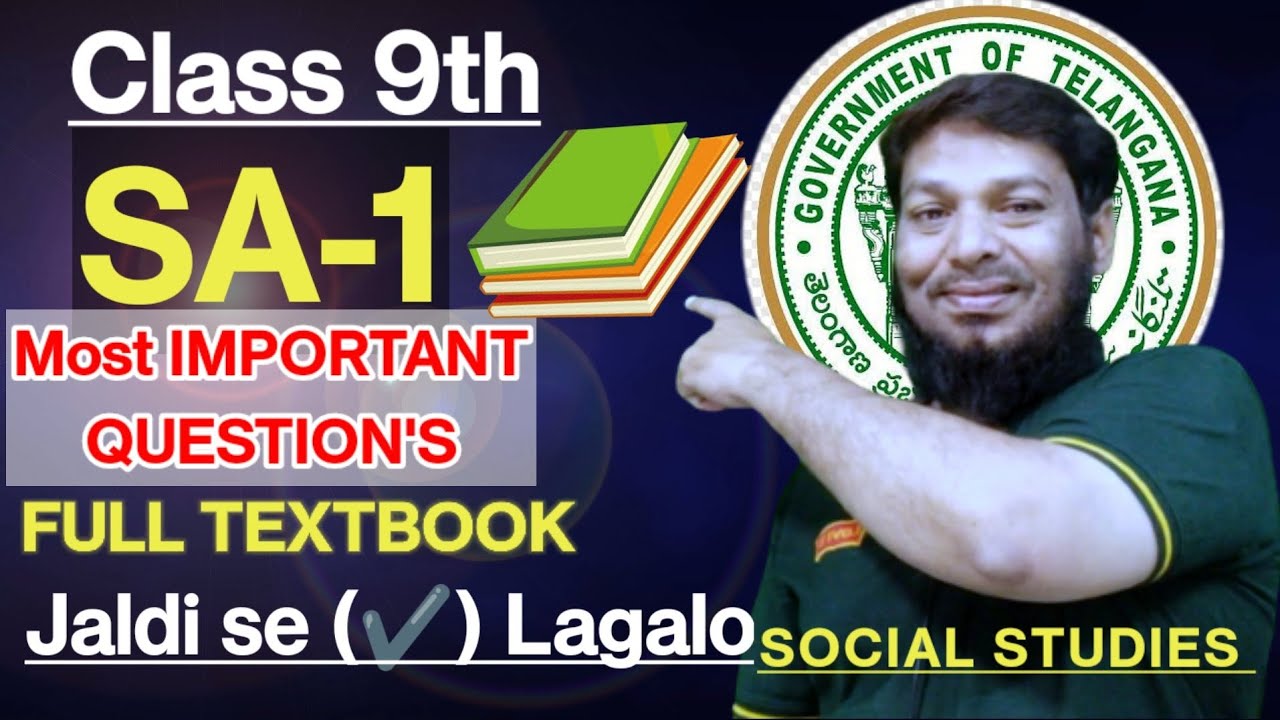 9th Class SOCIAL || SA-1 || Most IMPORTANT QUESTION'S || Full TEXTBOOK ...