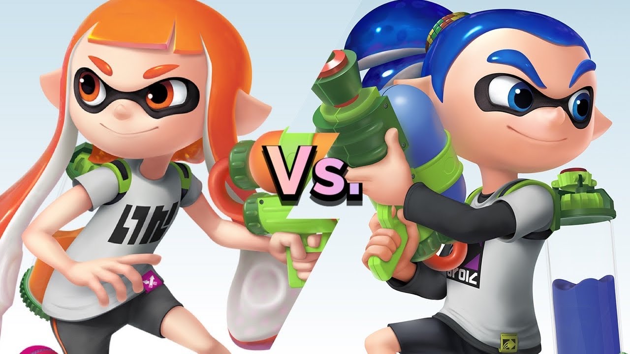 Super Smash Bros Ultimate: Inkling Girl vs. Inkling Boy - YouTube