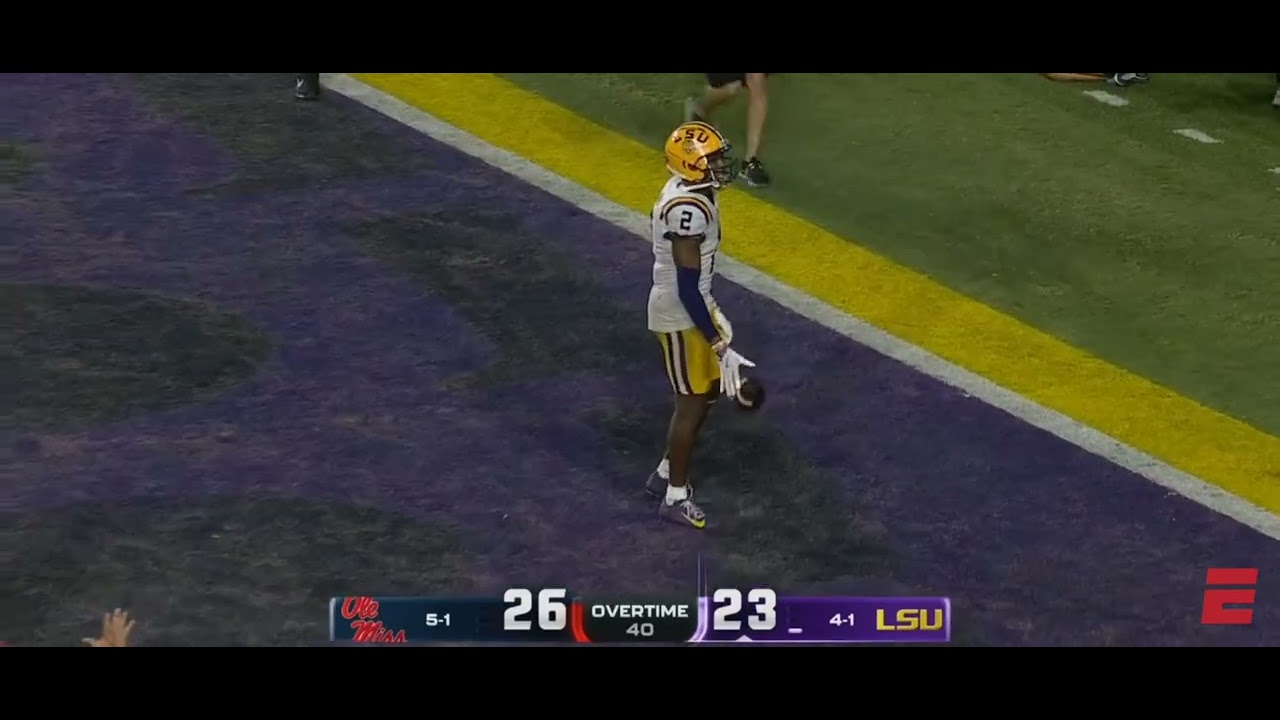 Kyren Lacy Game Winning Touchdown for #LSU vs Ole Miss in OVERTIME!!! 🏈 - YouTube