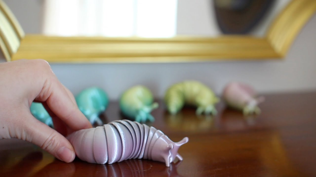 3D Printed Fidget Slug ASMR | Pastel Slugs #1 - YouTube