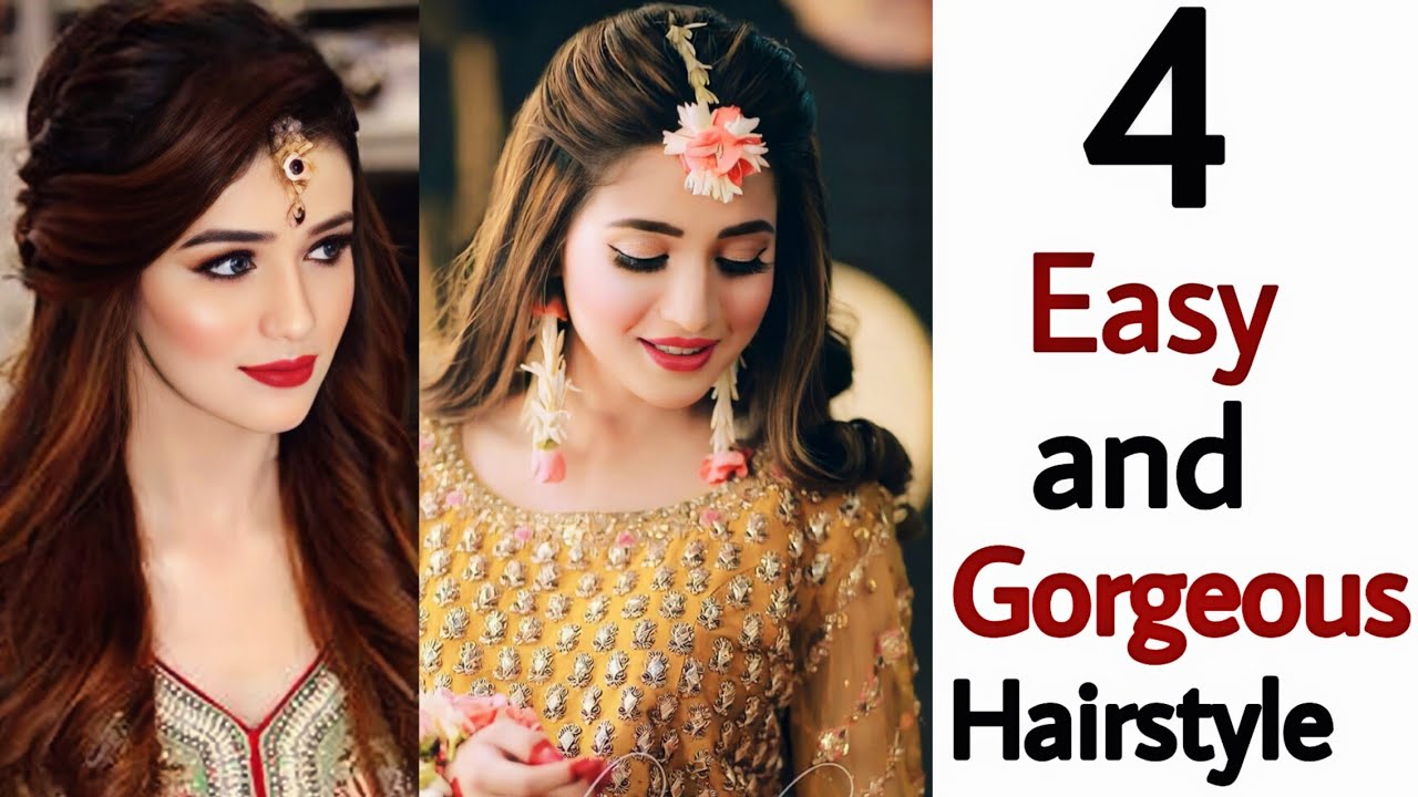 4 Simple and Gorgeous hairstyle - open hairs style for wedding | girls ...