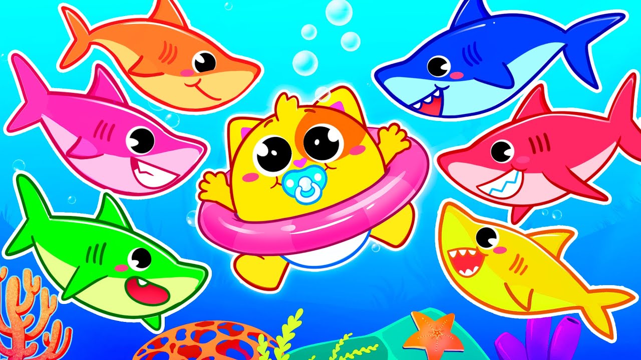 🦈Little Baby Sharks for Kids | Funny Songs For Baby & Nursery Rhymes by ...