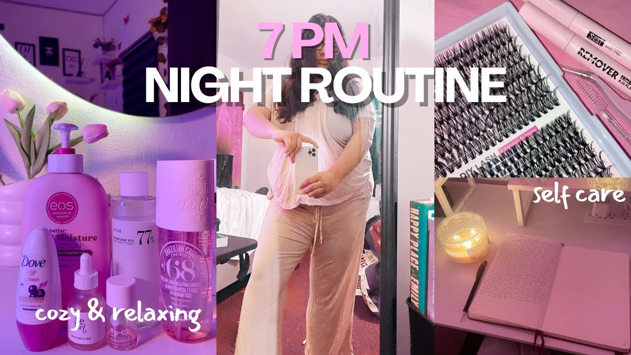 7pm NIGHT ROUTINE 🧸🌙🎀self care, unwind with me, realistic - YouTube