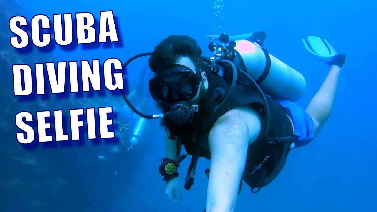 Getting cool shots with a SELFIE STICK while SCUBA DIVING - YouTube