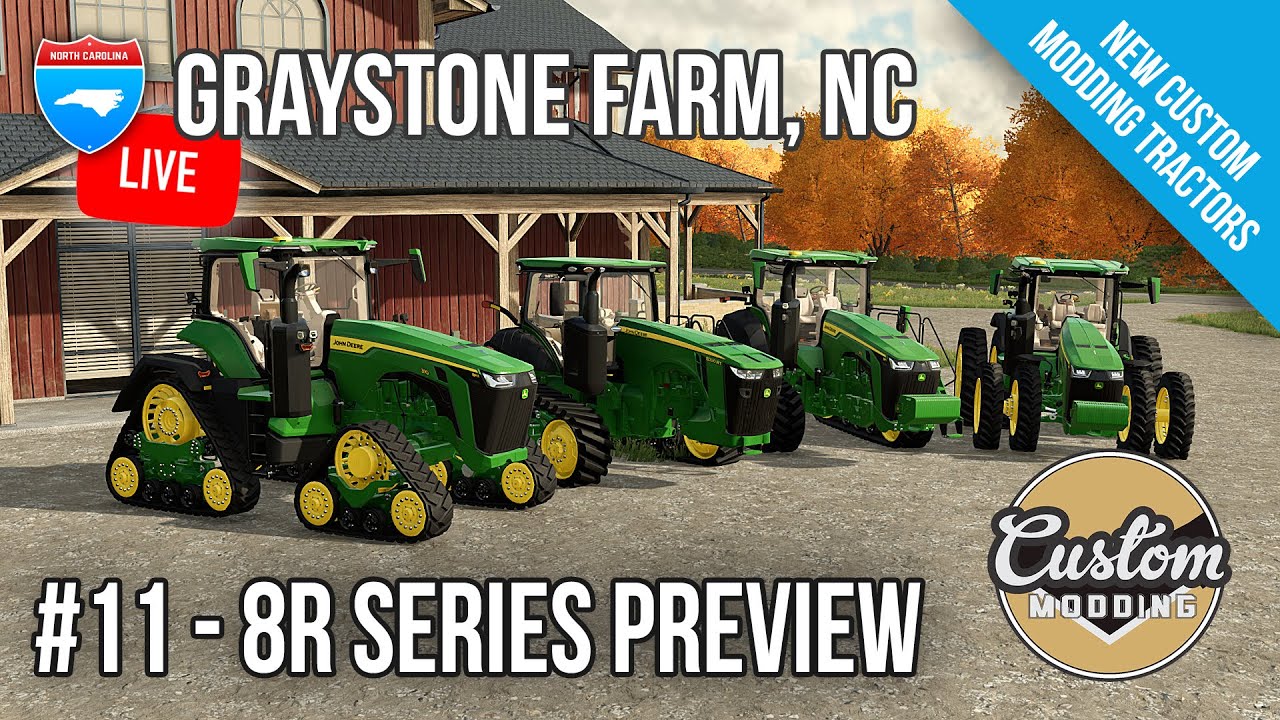 🔴 LIVE - Graystone Farm - New Tractors from Custom Modding! - FS22 ...