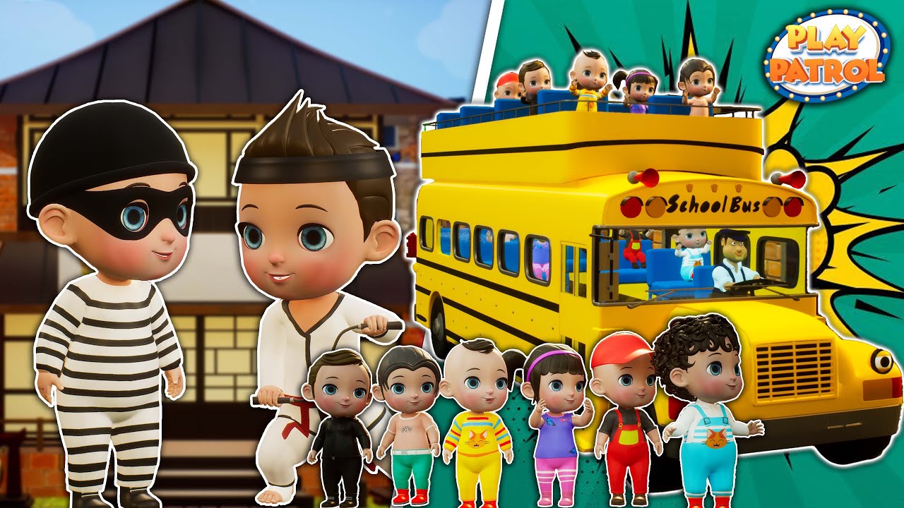 Bin Boy Super HILARIOUS KARATE FAILS | Wheels on the Bus | Cartoon ...