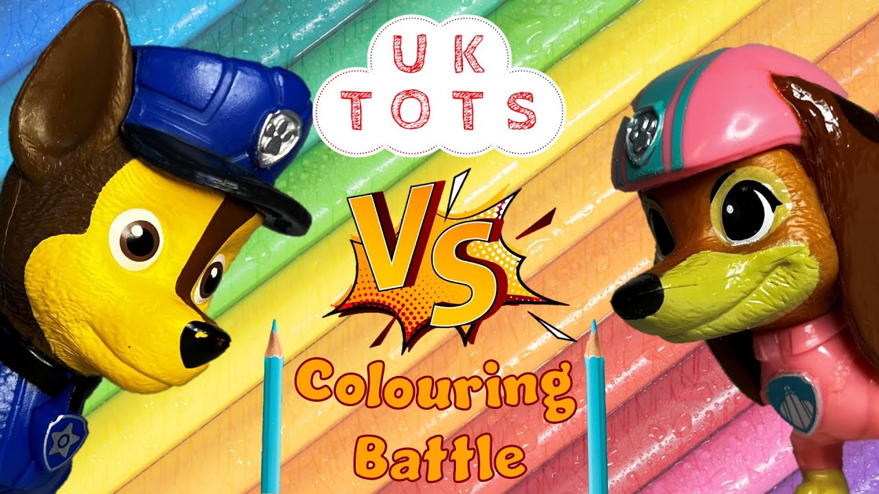 Paw Patrol Colouring Battle: Chase vs Liberty | Who Will Be Coloured in ...
