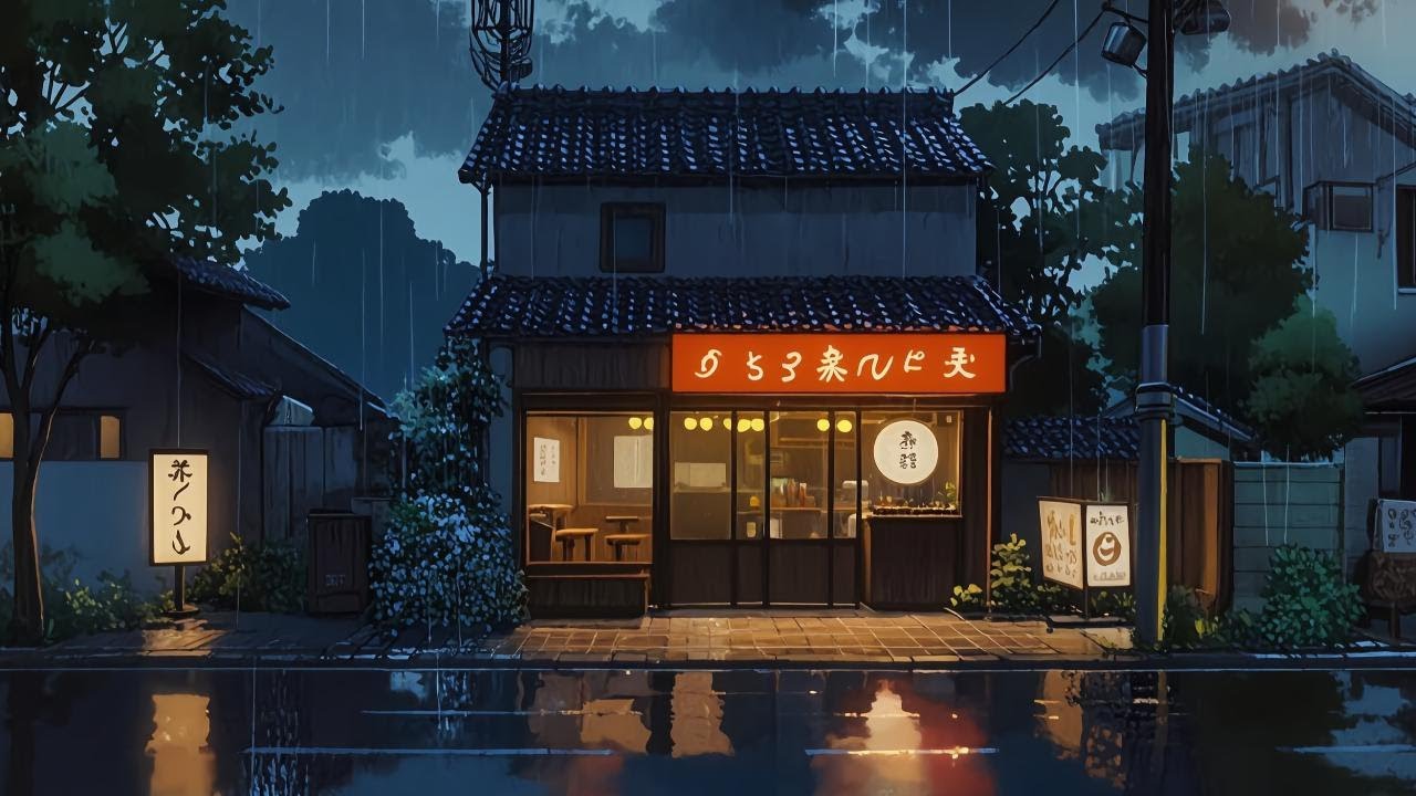 Kobe Rainy Cherry Rooftop Lofi Hip Hop | Peaceful Ambience for Relax ...