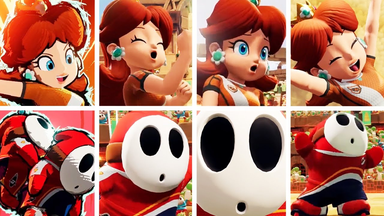 Mario Strikers Battle League DLC - Daisy & Shy Guy Animations (Hyper ...