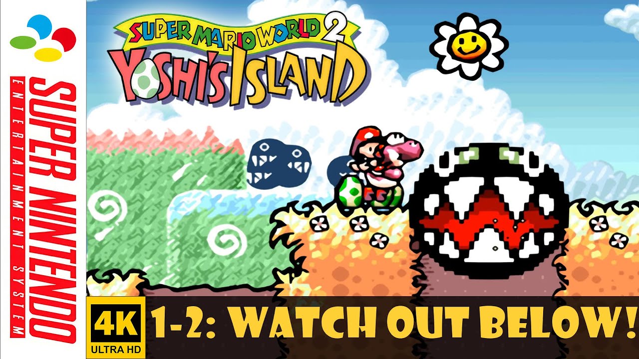 World 1-2: Watch Out Below! | Yoshi's Island | Walkthrough, No ...