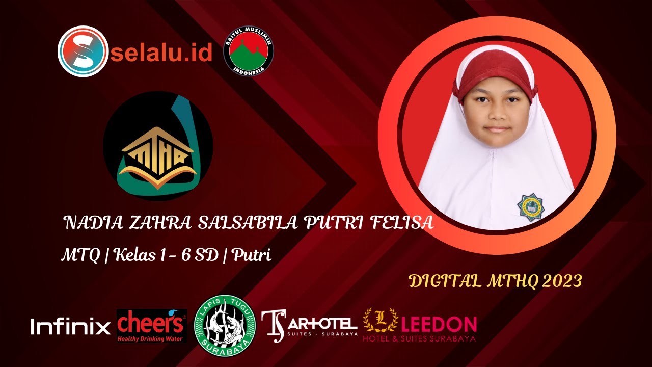 NADIA ZAHRA SALSABILA PUTRI FELISA - MTQ I 1 - 6 SD | Putri - YouTube