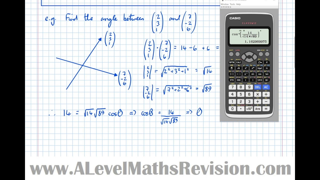 Scalar Product and Angle Between Two Vectors [Yr1 (Further) Pure Core ...