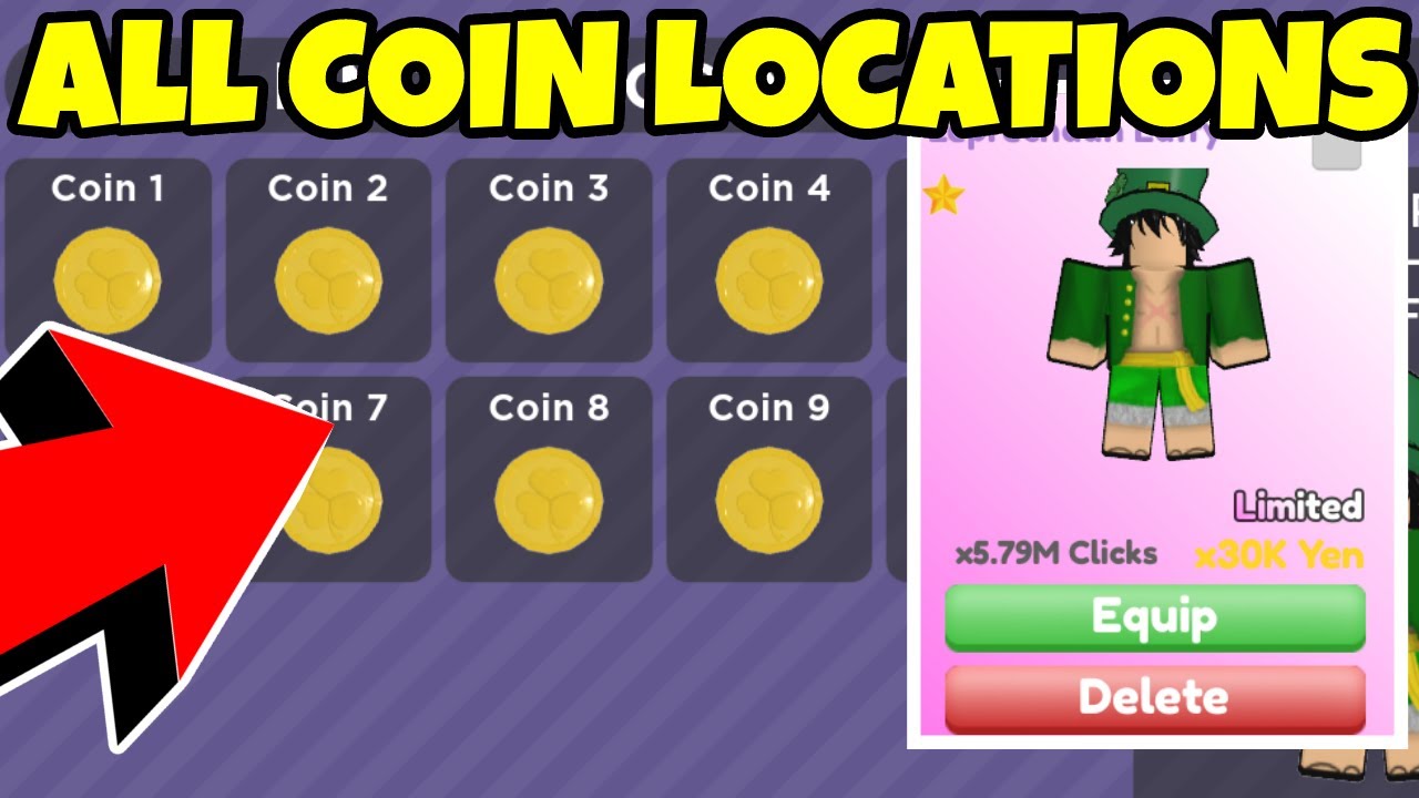 ALL COIN LOCATIONS in Roblox Anime Clicker Simulator - YouTube