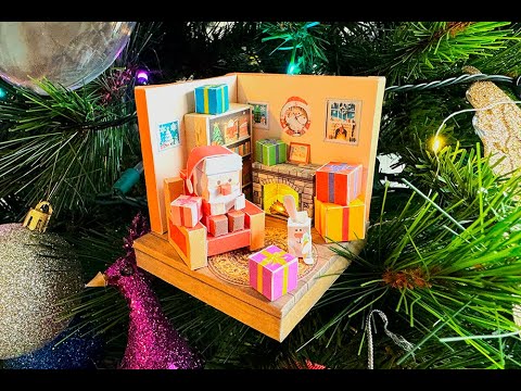 Santa's House. Christmas diorama. Making papercraft diorama - YouTube