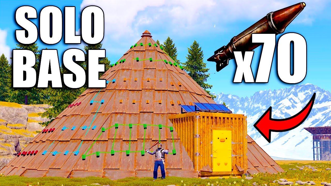 I Built The Wrold's Most Powerful Solo Base in Rust (70 Rocket Raid ...