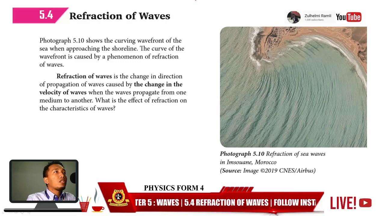 5.4 REFRACTION OF WAVES | PEMBIASAN GELOMBANG (AIR) | PHYSICS FORM 4 | KSSM | FIZIK TINGKATAN 4 ...