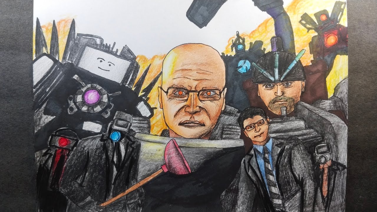 How to draw Skibidi Toilet 70 all carecter in single freem - YouTube