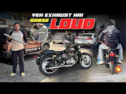 Bullet 350 Loudest Goldstar Exhaust 💥 Itna Loud Ki Police Bhi Dekhe