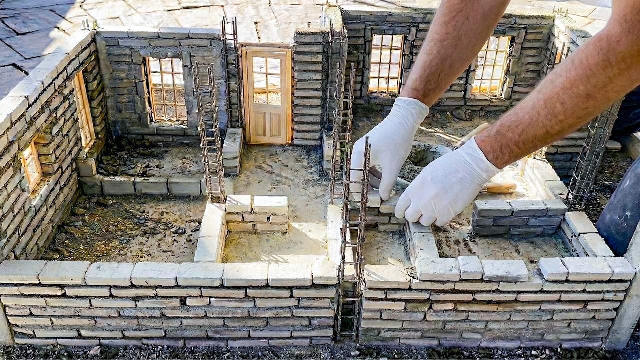 Man Builds AMAZING MINI HOUSE With Mini Bricks | Start To Finish by ...